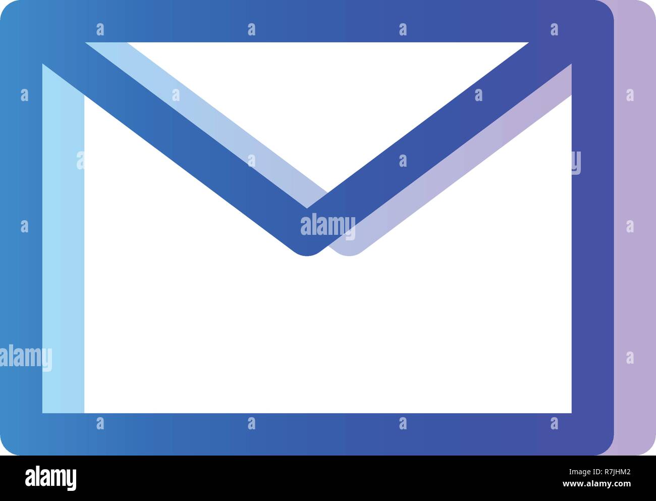 Envelope blue purple gradient icon, message symbol Stock Vector Image ...