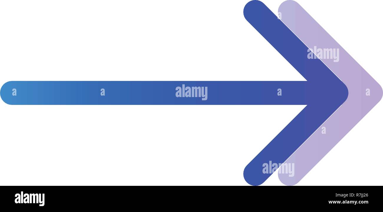 Arrow right blue purple gradient icon, pointer symbol Stock Vector ...