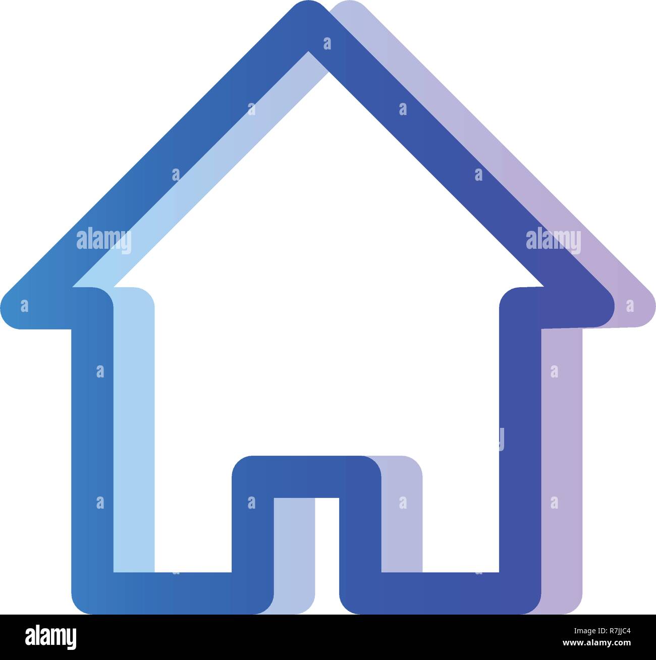 Home blue purple gradient icon, house symbol Stock Vector Image & Art ...