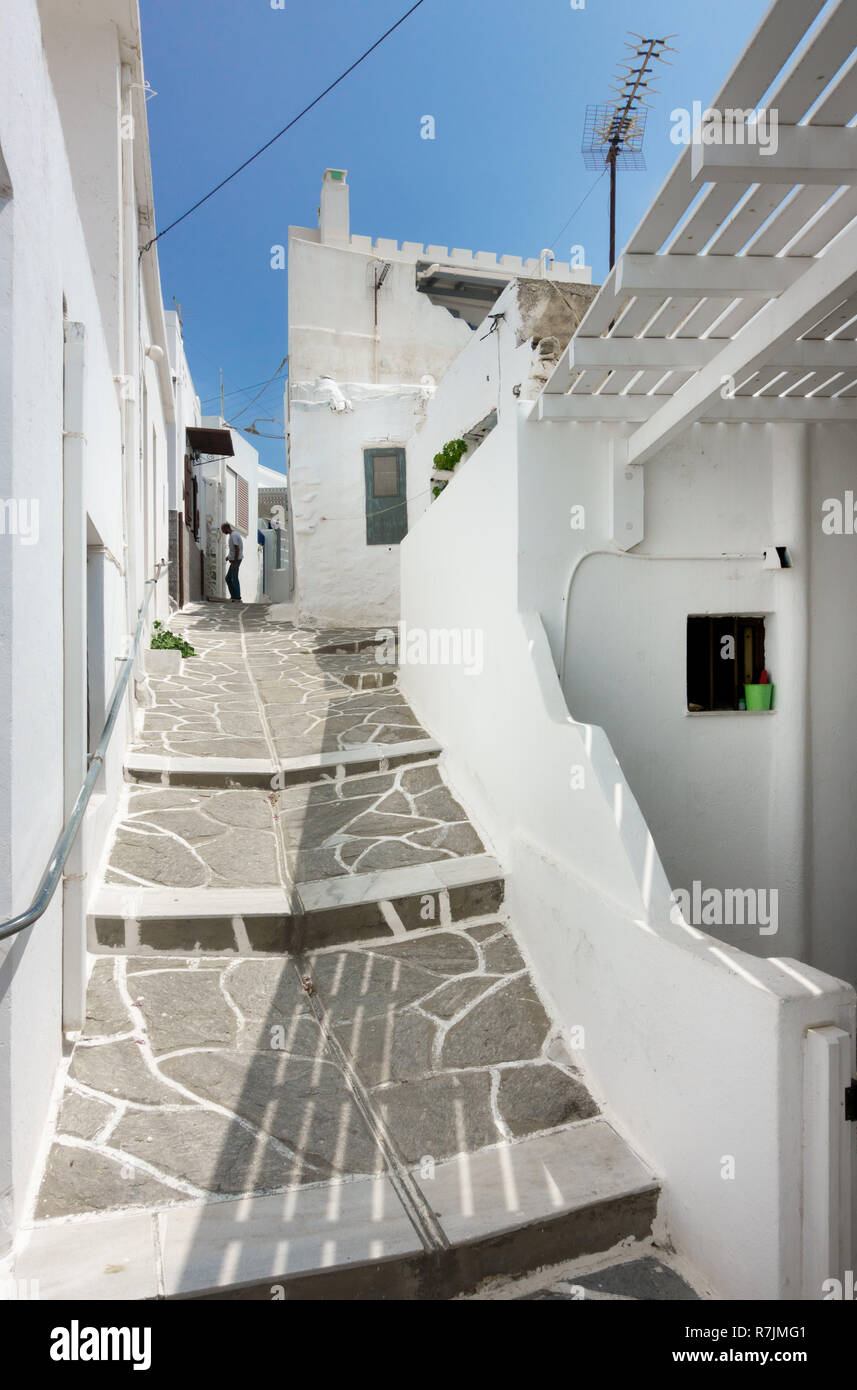 Alley on Paros Stock Photo - Alamy