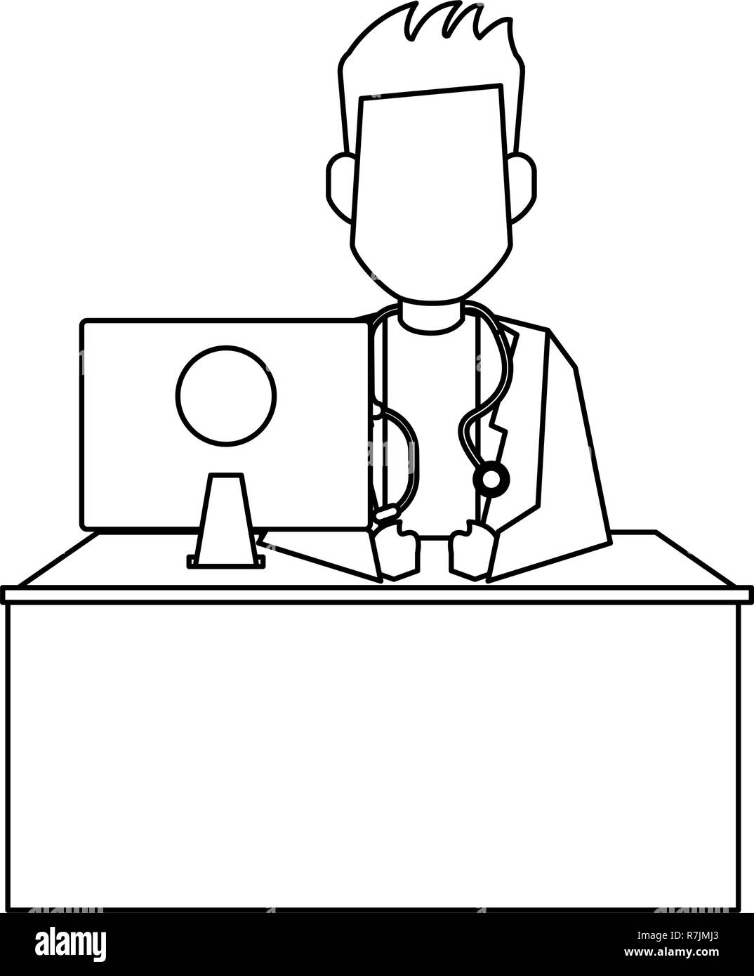 doctor office concept black and white Stock Vector Image & Art - Alamy