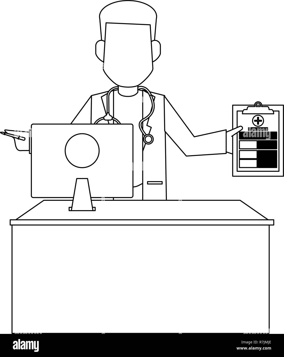 doctor office concept black and white Stock Vector Image & Art - Alamy