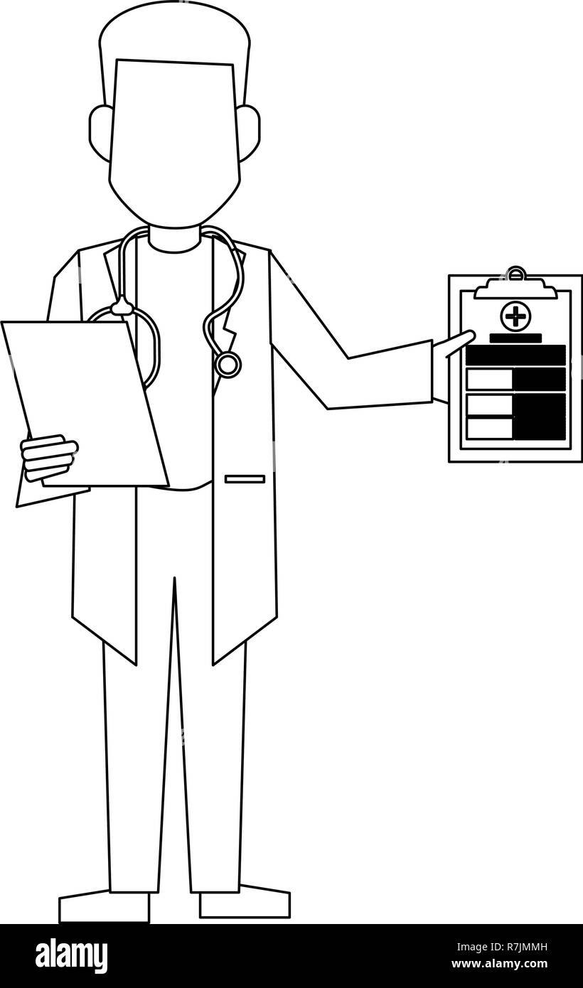 Doctor avatar concept black and white Stock Vector Image & Art - Alamy