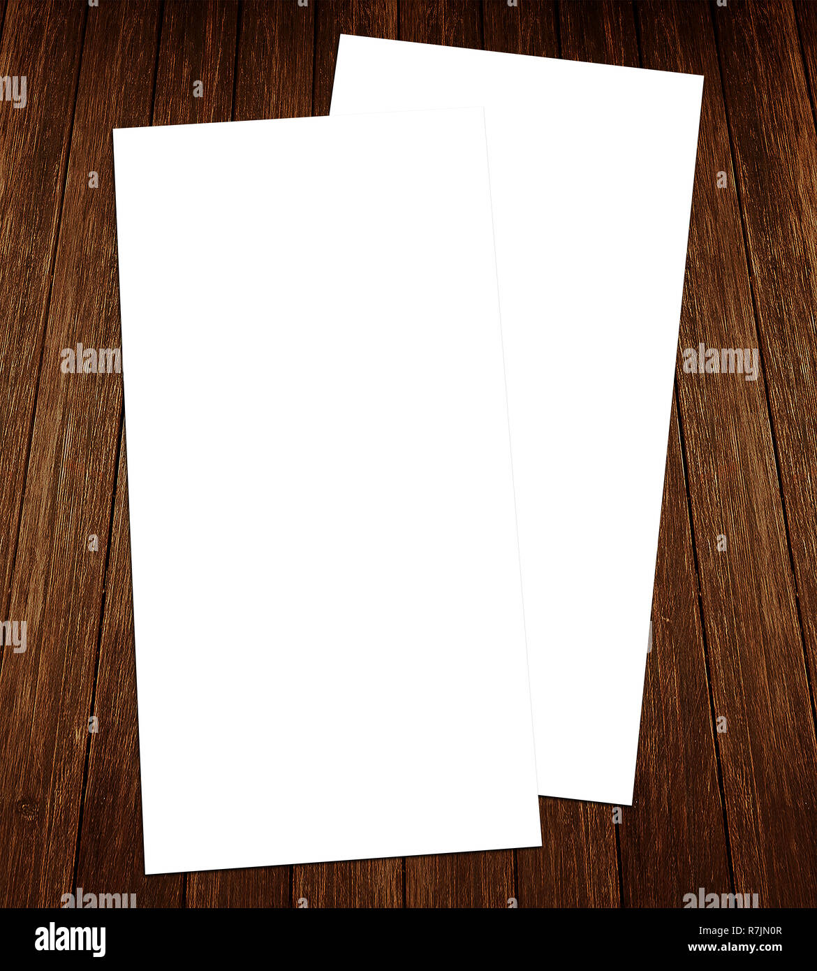 Blank white flyer template mock up for presentation Stock Photo - Alamy