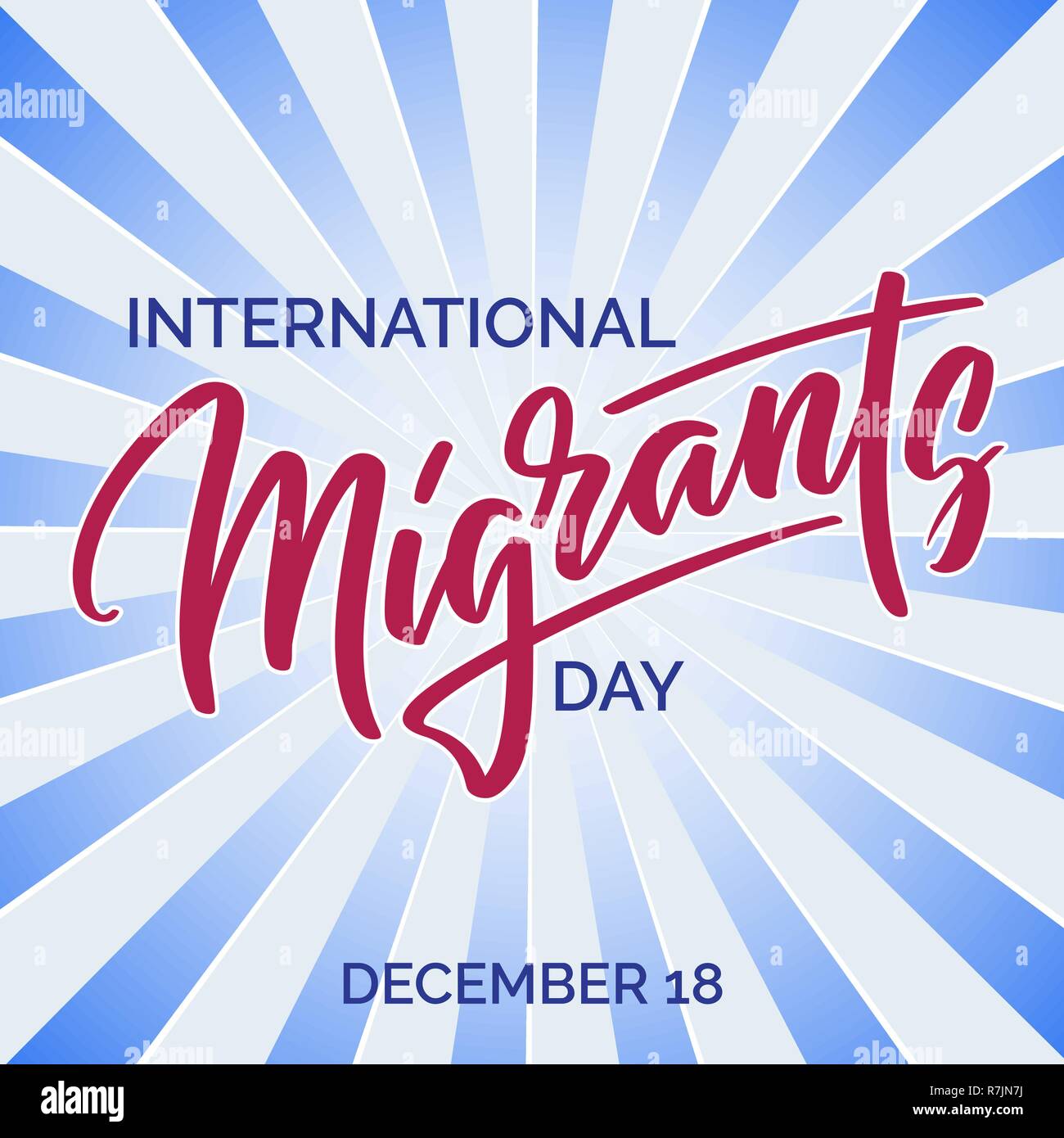 World Migrants day - hand-written text, typography, hand lettering ...