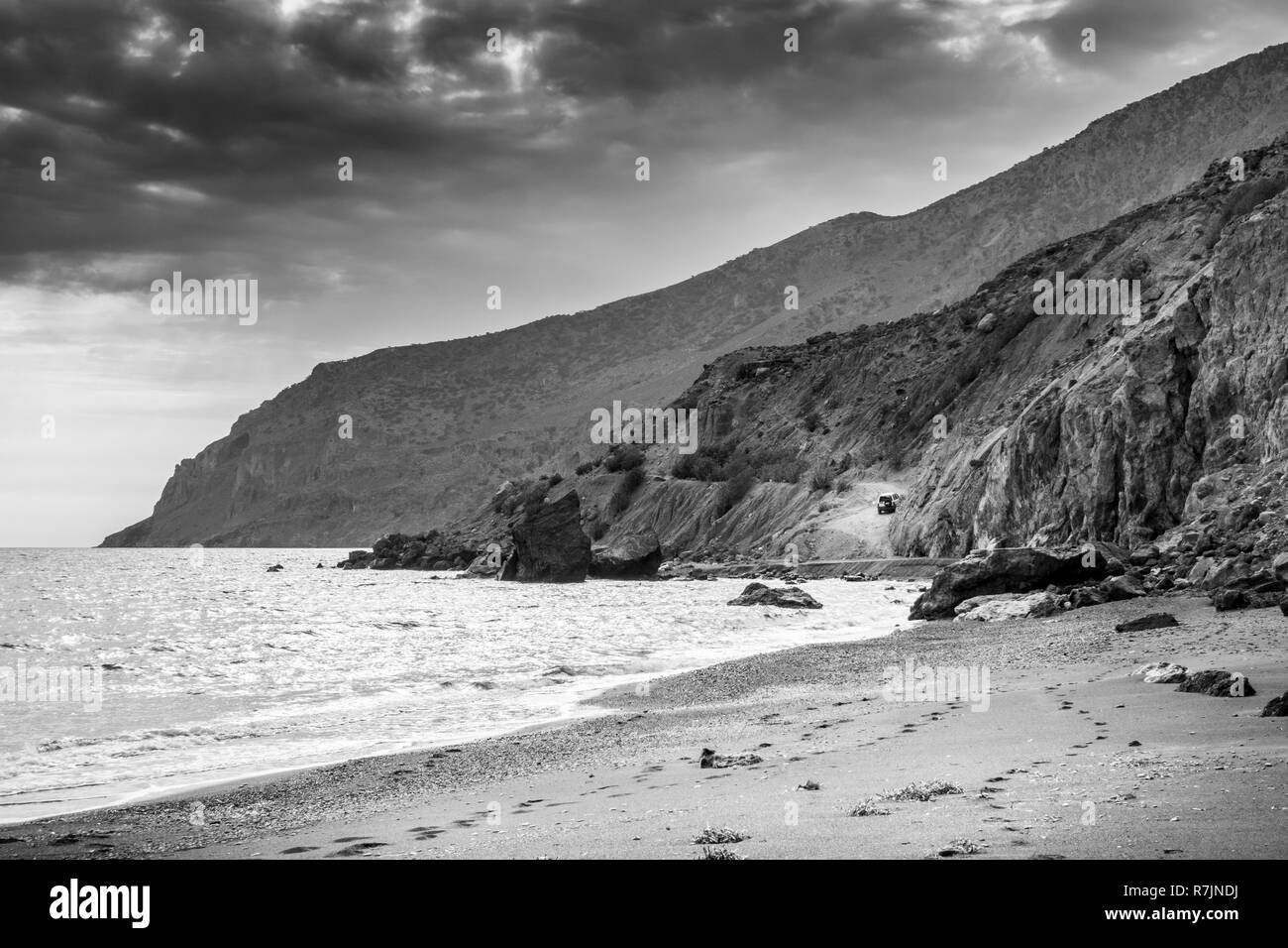 Crete sea view Black and White Stock Photos & Images - Alamy