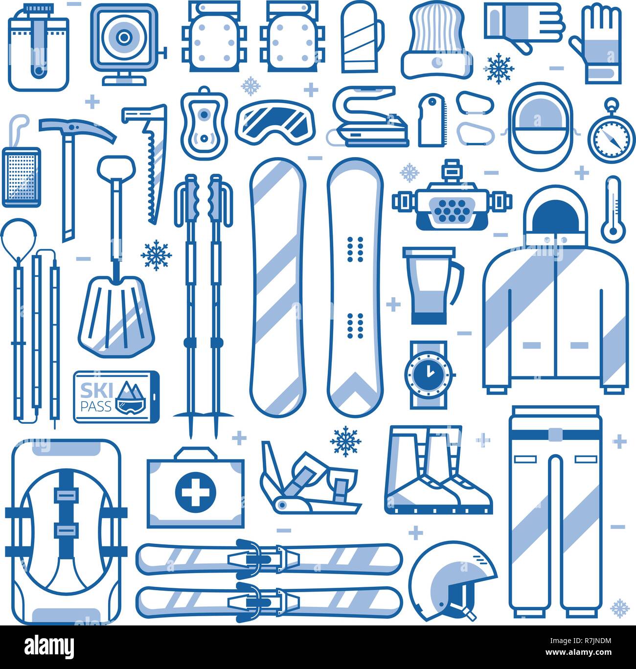 Mountain Skiing and Snowboarding Icons Stock Vector Image & Art - Alamy