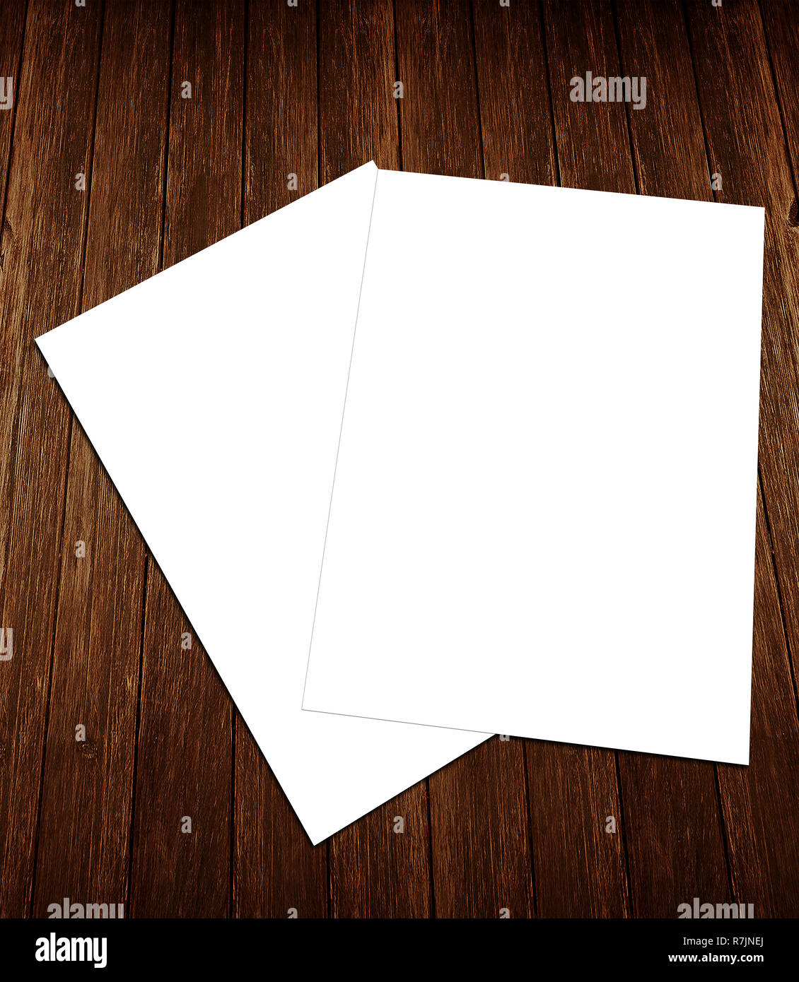 Blank white flyer template mock up for presentation Stock Photo - Alamy