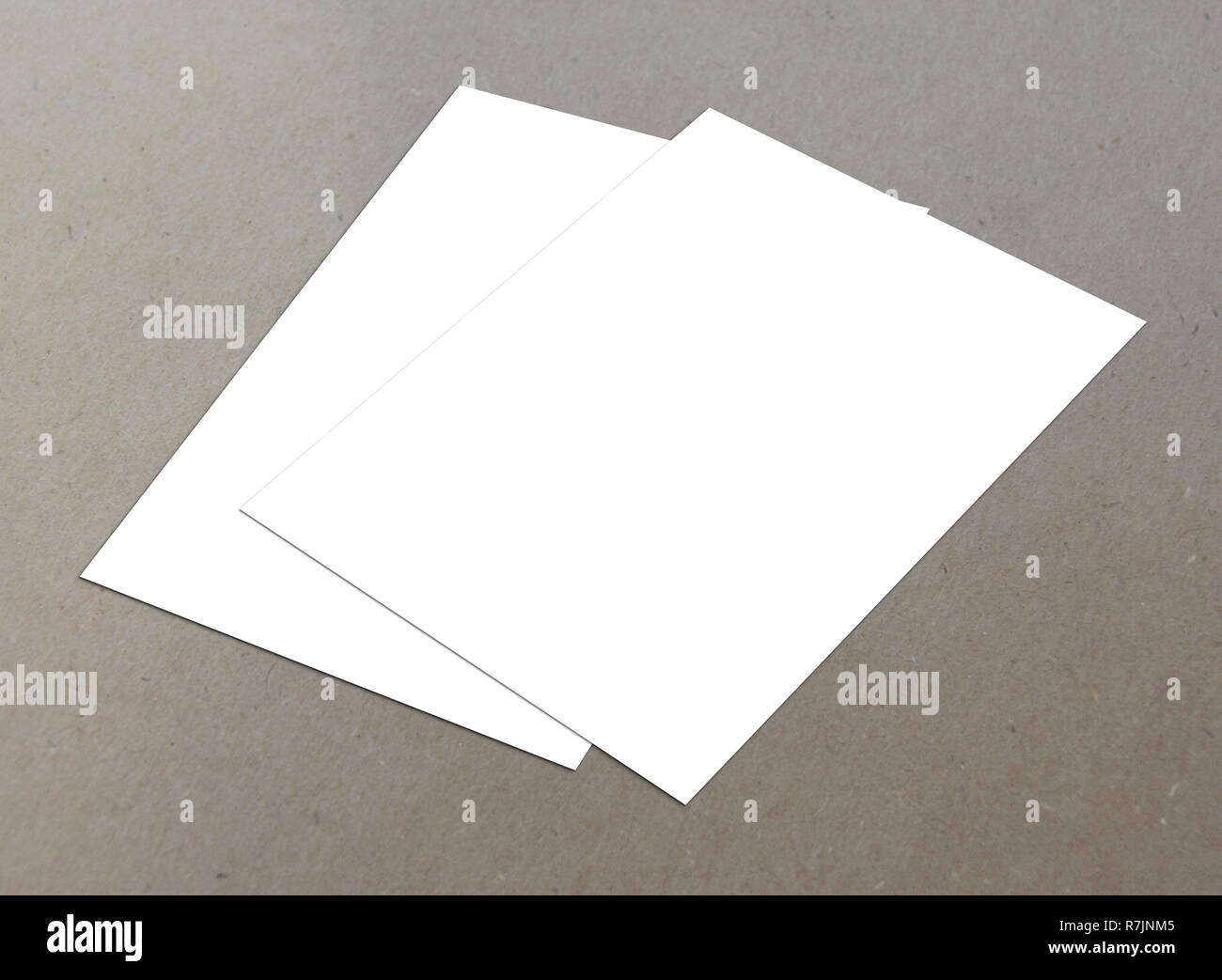Blank white flyer template mock up for presentation Stock Photo - Alamy