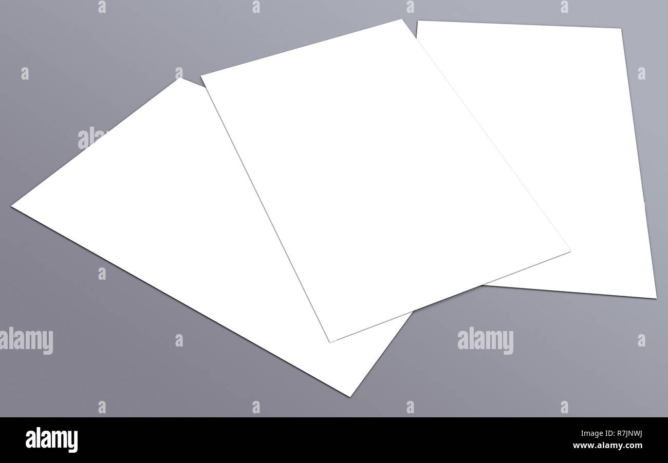 Blank white flyer template mock up for presentation Stock Photo - Alamy