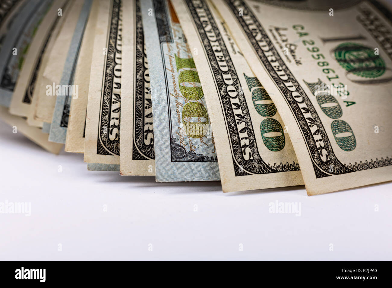 100 dollar bills close-up. Money background Stock Photo - Alamy