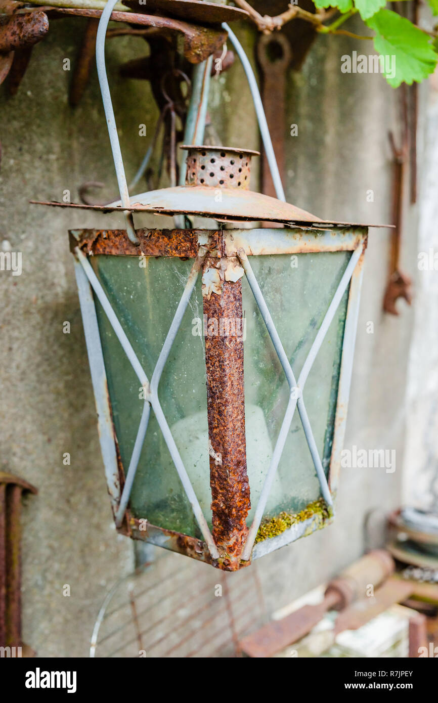 Old antique oil lantern hanging hi-res stock photography and images - Alamy