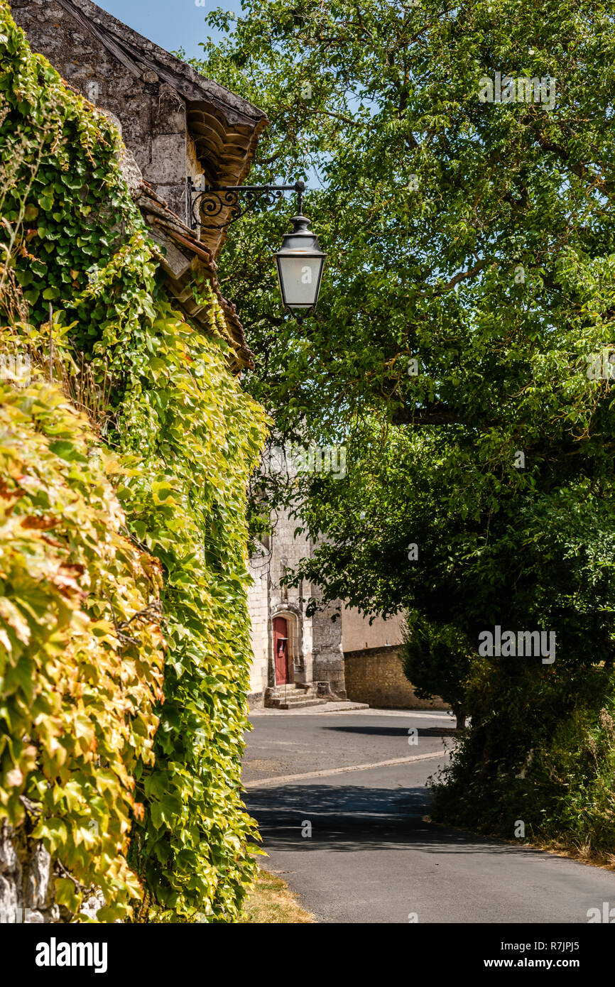 Scene in Crissay-sur-Manse, typical French village with charming and ...