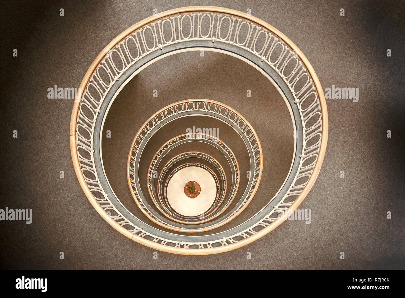 Spiral storey levels in Hamburg, Germany. Perspective, shape, symmetry ...
