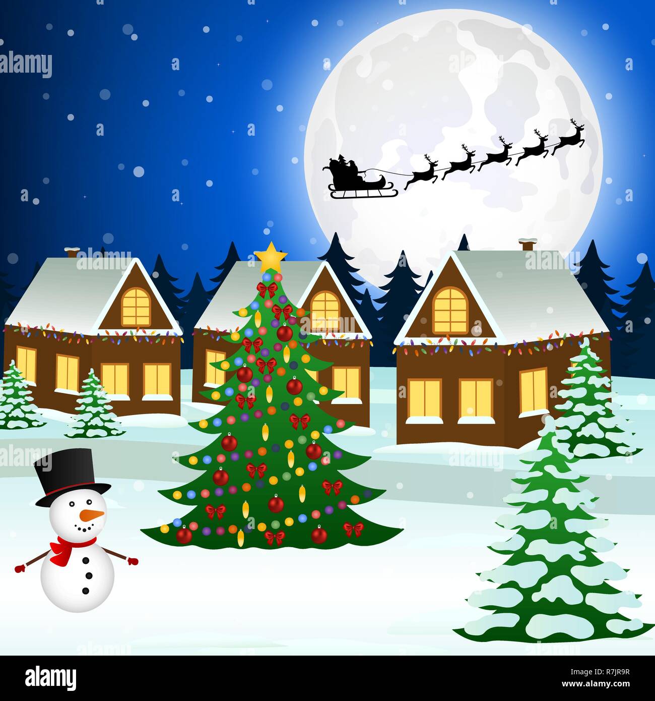 Xmas tree gifts house Stock Vector Images - Alamy