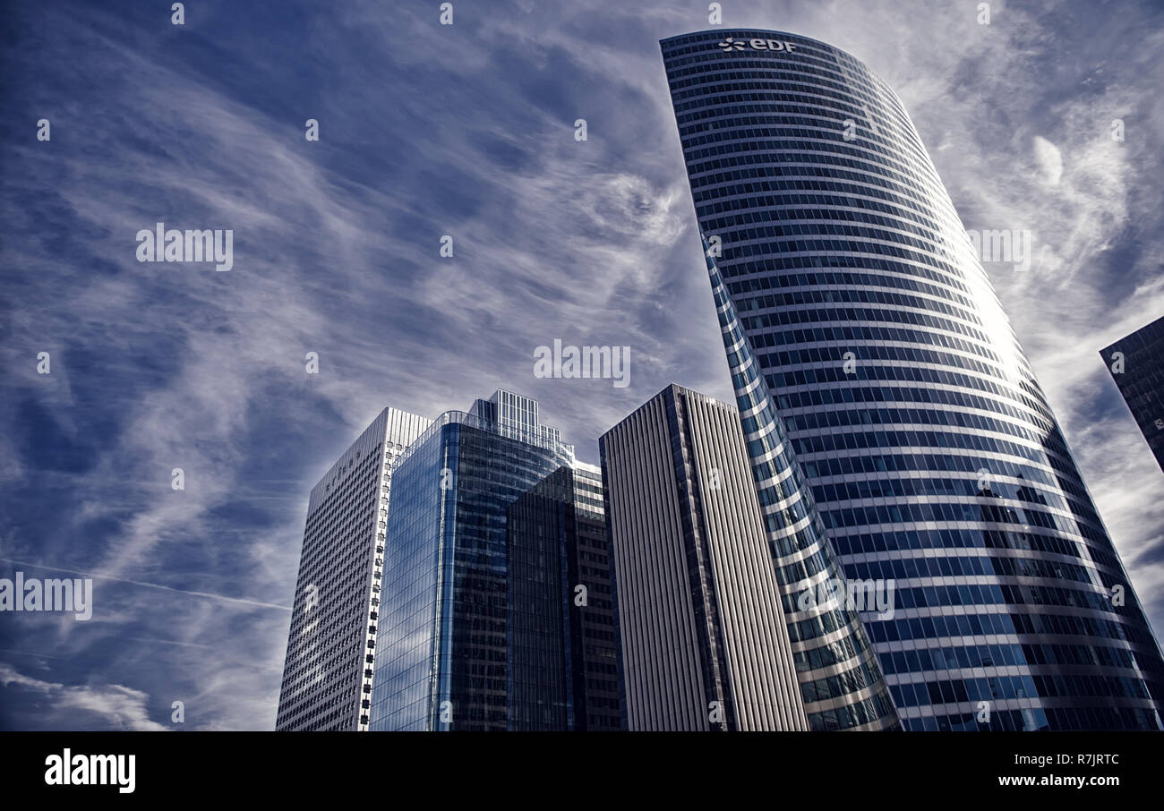 La Defense, France - September 23, 2017: tower building edf, office ...