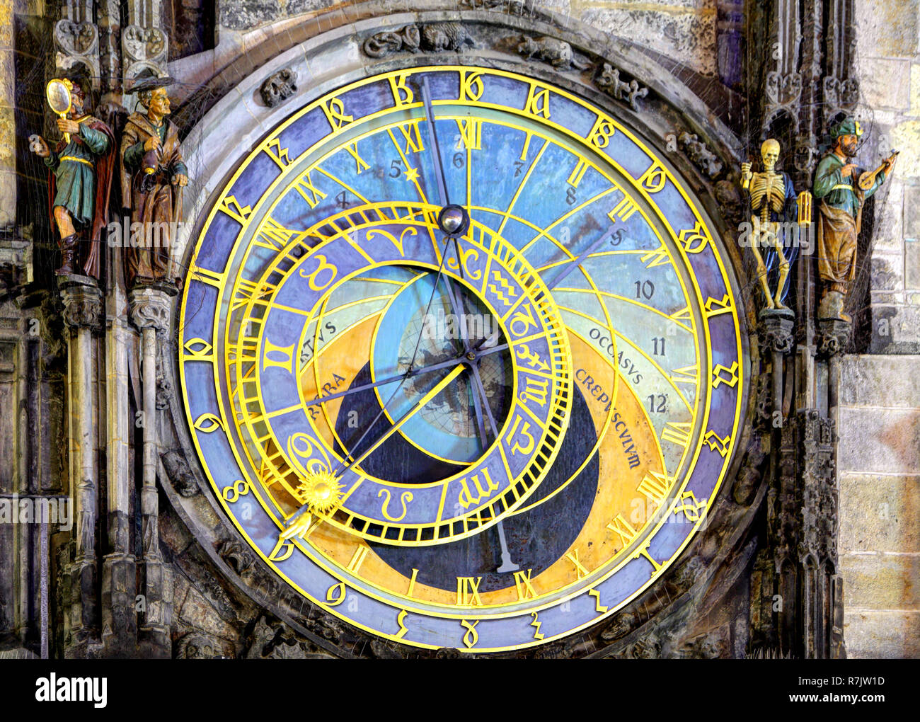 Prague Astronomical Clock (Orloj) in the Old Town of Prague Stock Photo ...
