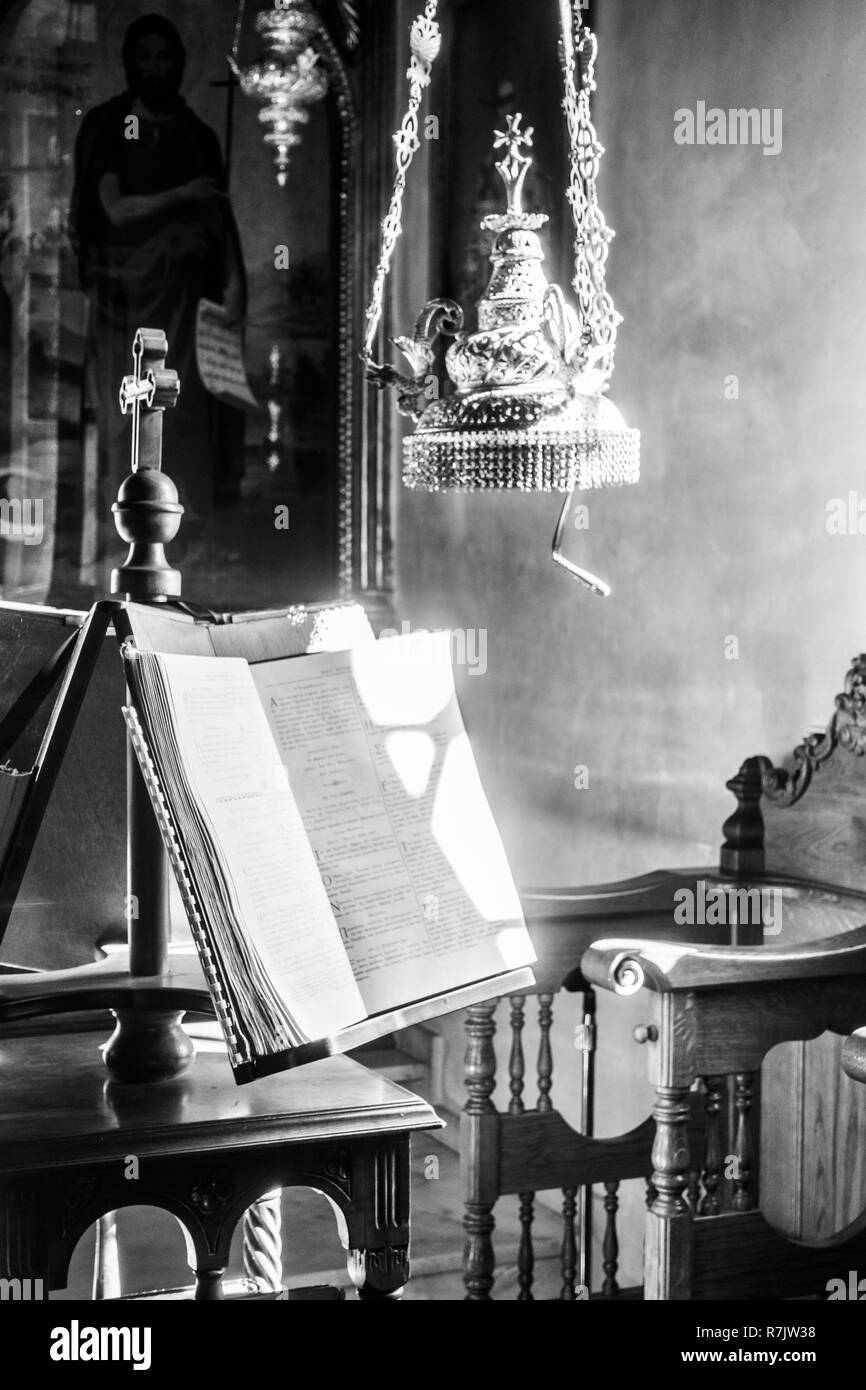 Under the altar Black and White Stock Photos & Images - Alamy