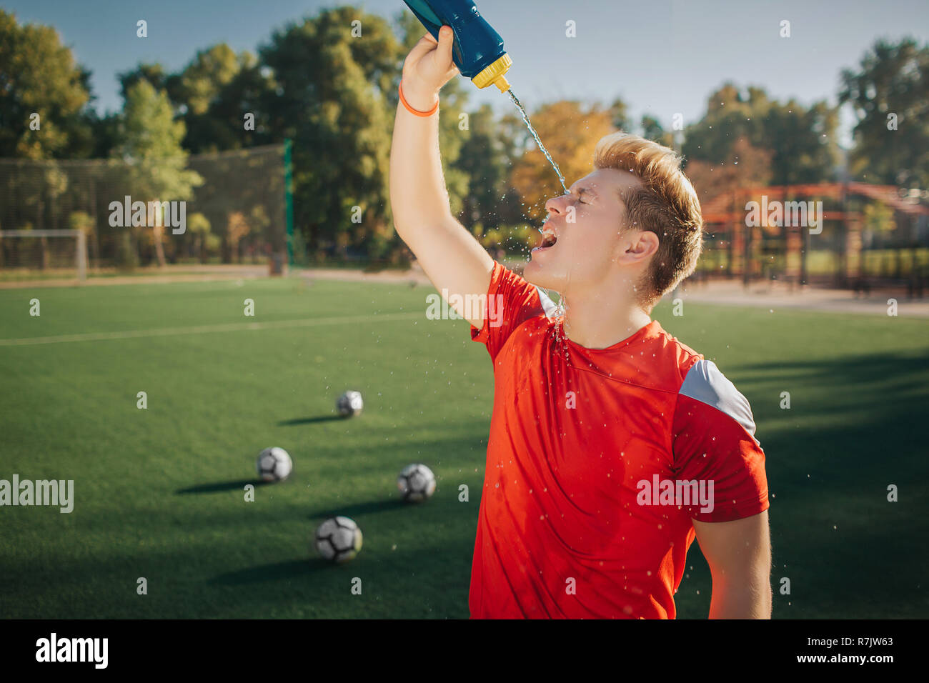 Exhausted Football Athlete