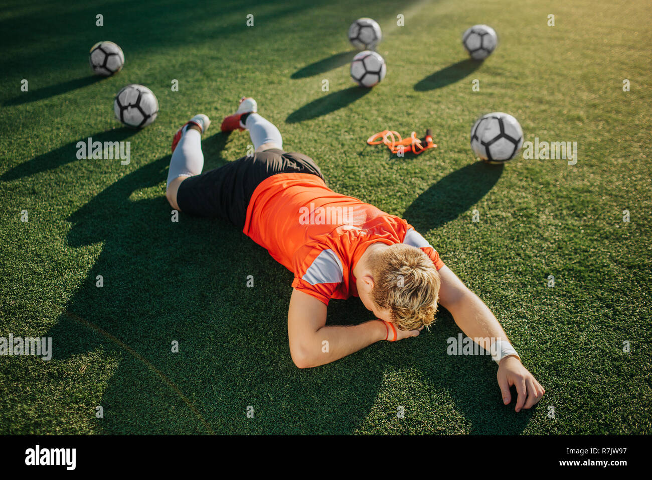 Exhausted Football Athlete