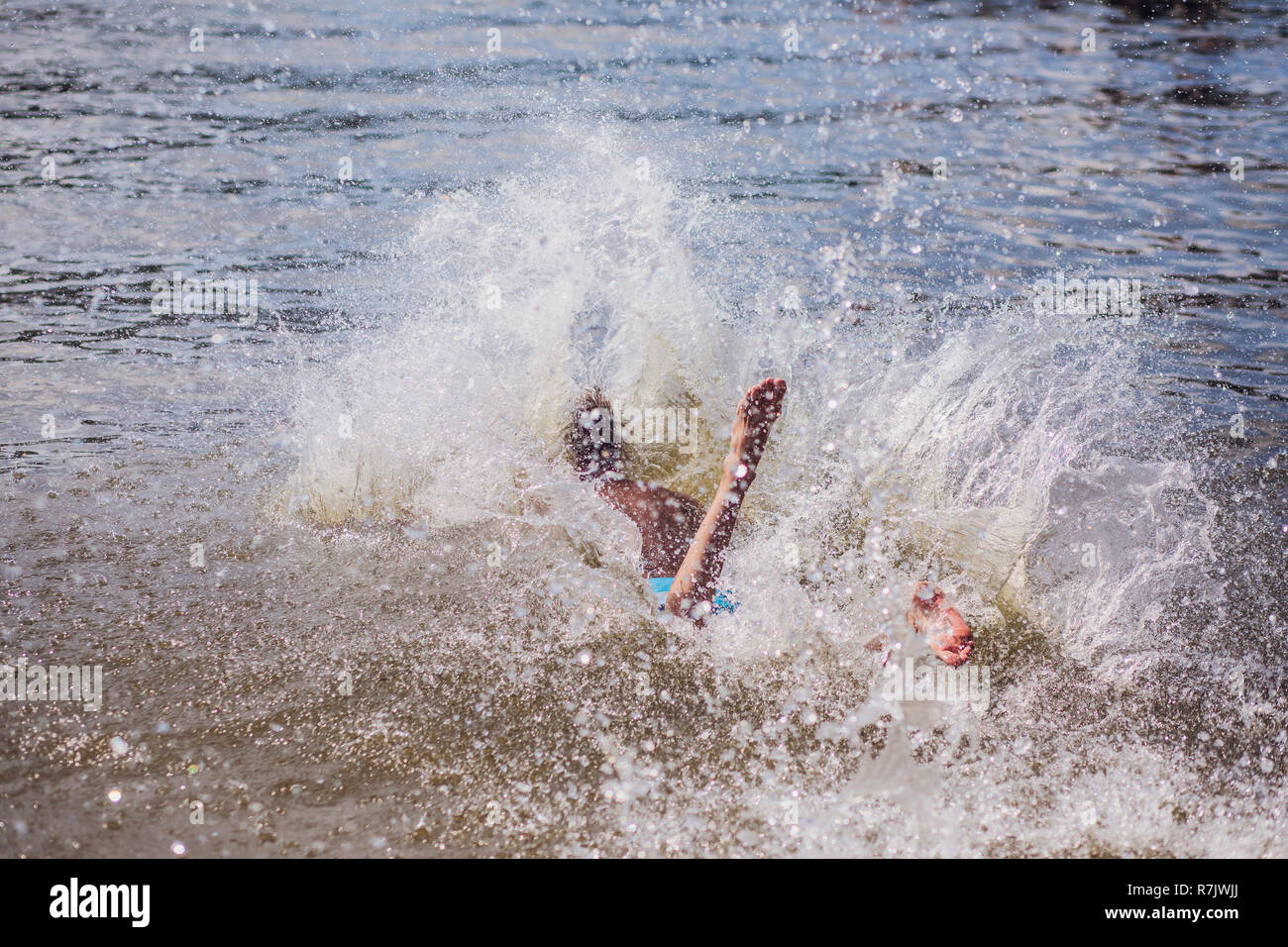 Bikini jumping into the river hi-res stock photography and images - Alamy