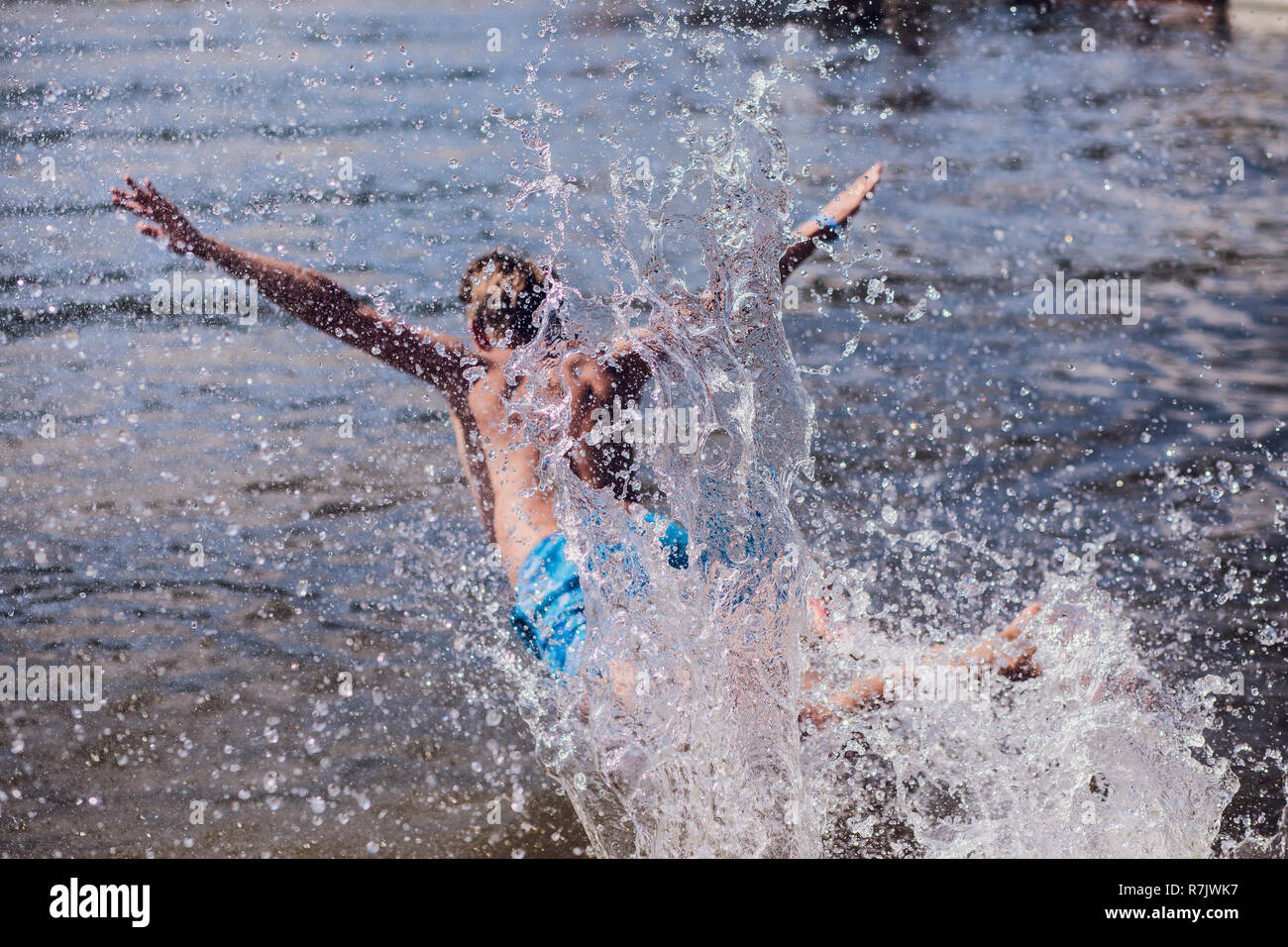 Bikini jumping into the river hi-res stock photography and images - Alamy