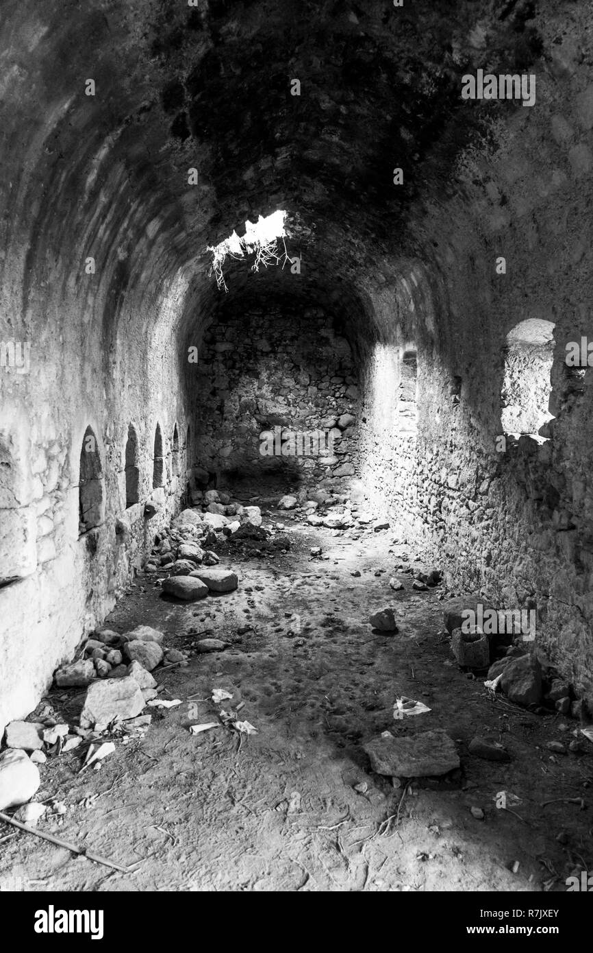 Interior of a catacomb, Greece Stock Photo - Alamy