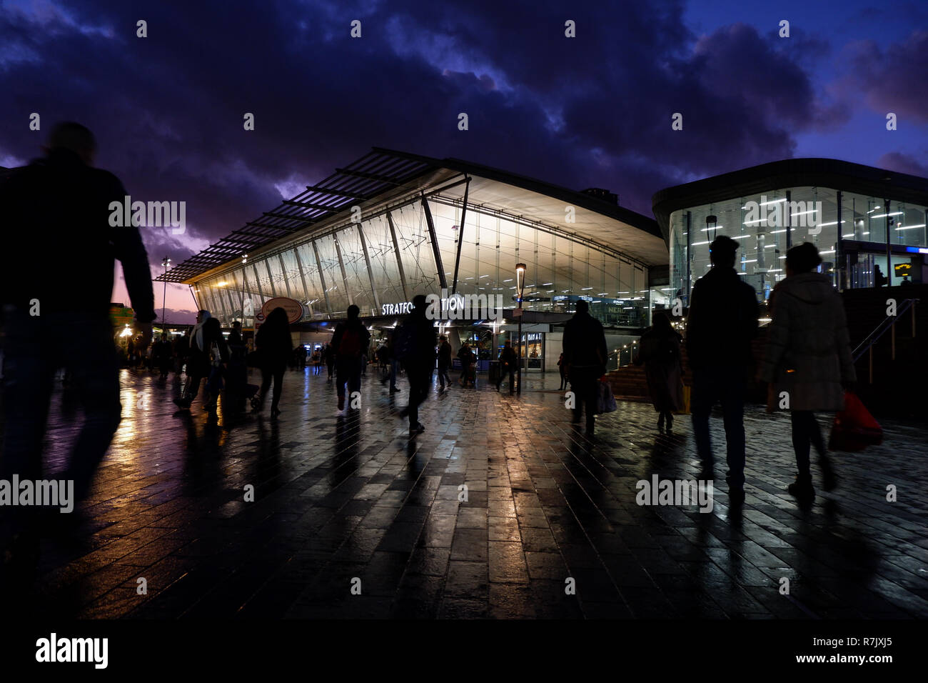 People outside Stratford train and tube station London, UK Stock Photo ...