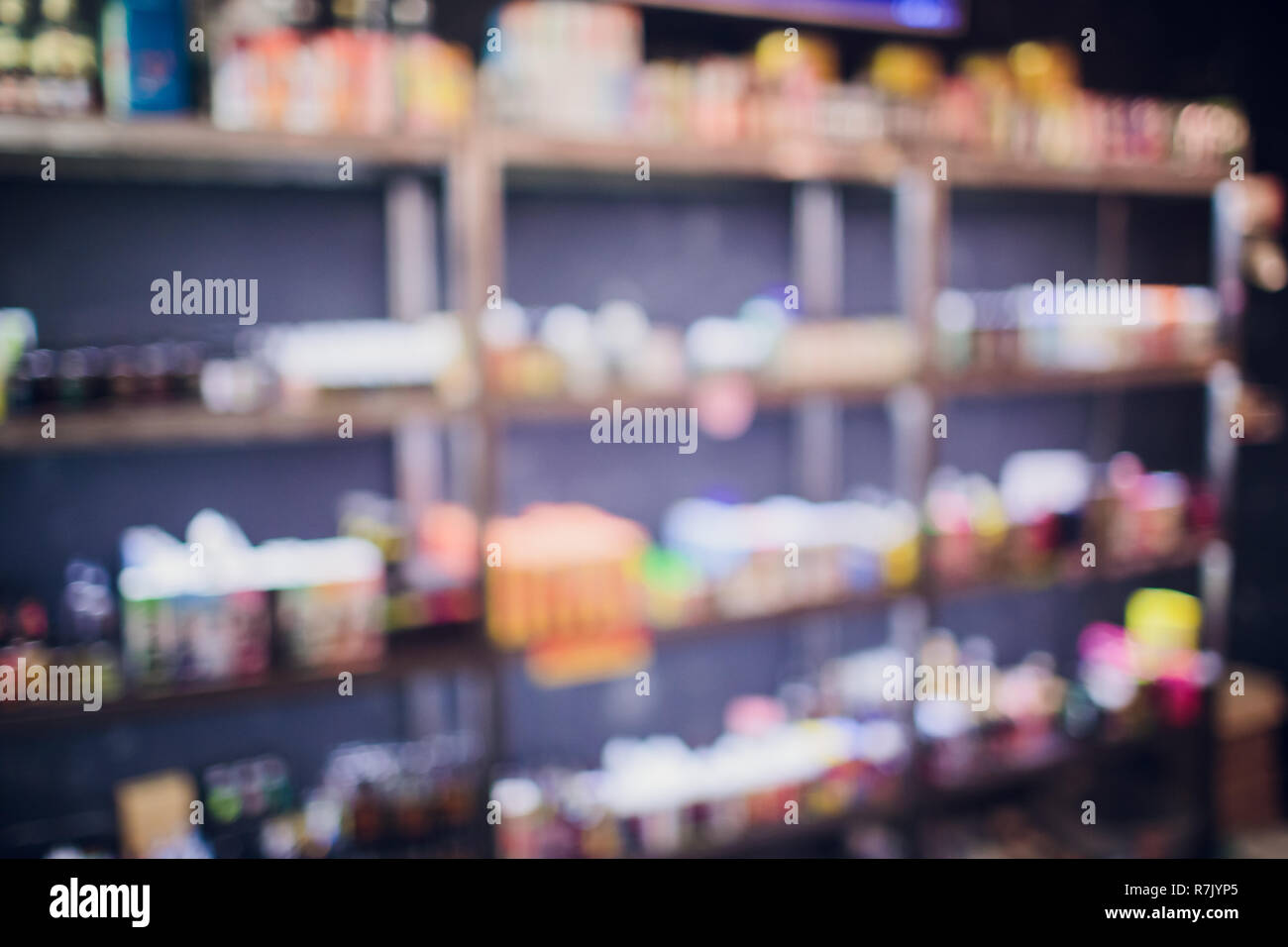 vape shop blurred background Stock Photo - Alamy