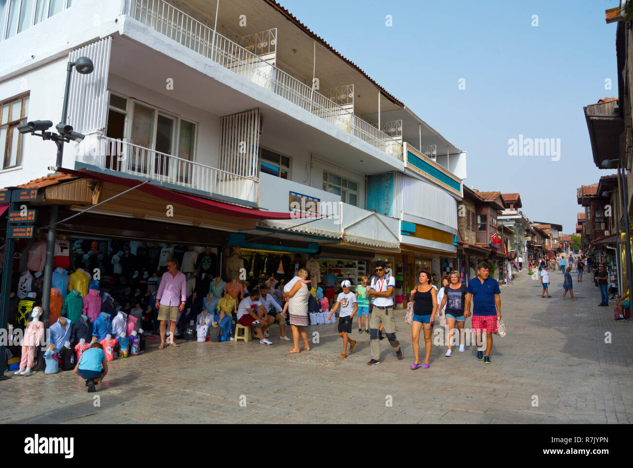 Liman Caddesi, main street, old town, Side, Turkey, Eurasia Stock Photo ...