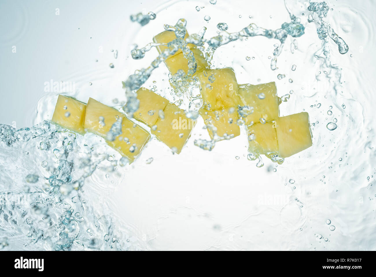 Pineapple Water Splash on White Baclground Stock Photo - Alamy
