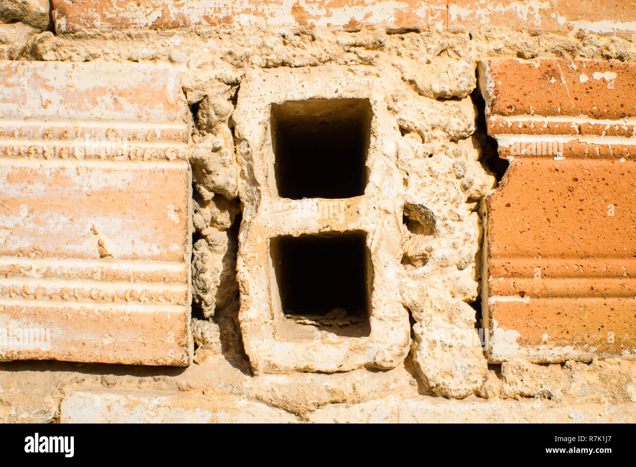 Decaying old brick wall Stock Photo - Alamy