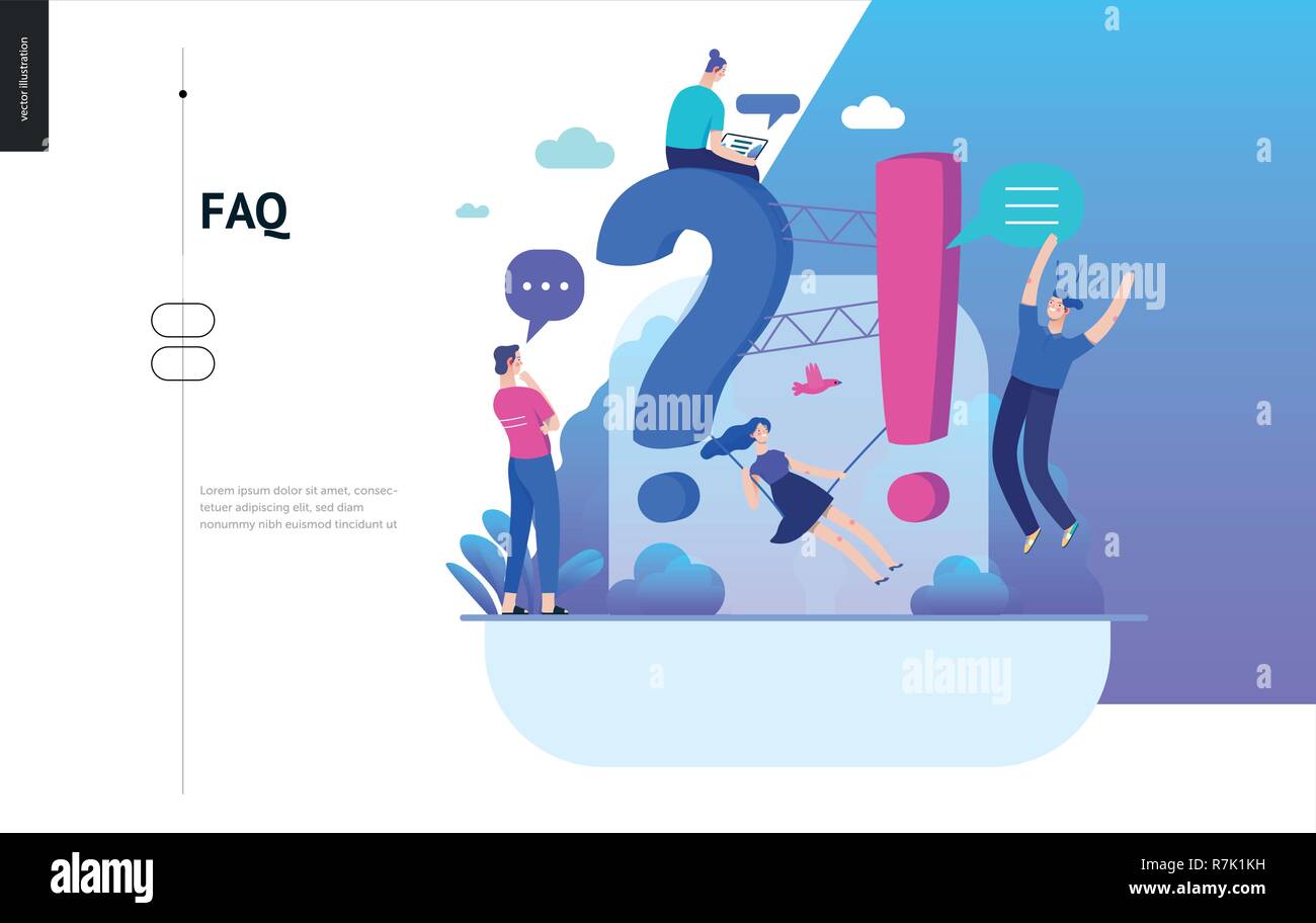 Business, color 2- FAQ -modern flat vector concept illustration of ... Business, color 2- FAQ -modern flat vector concept illustration of ...