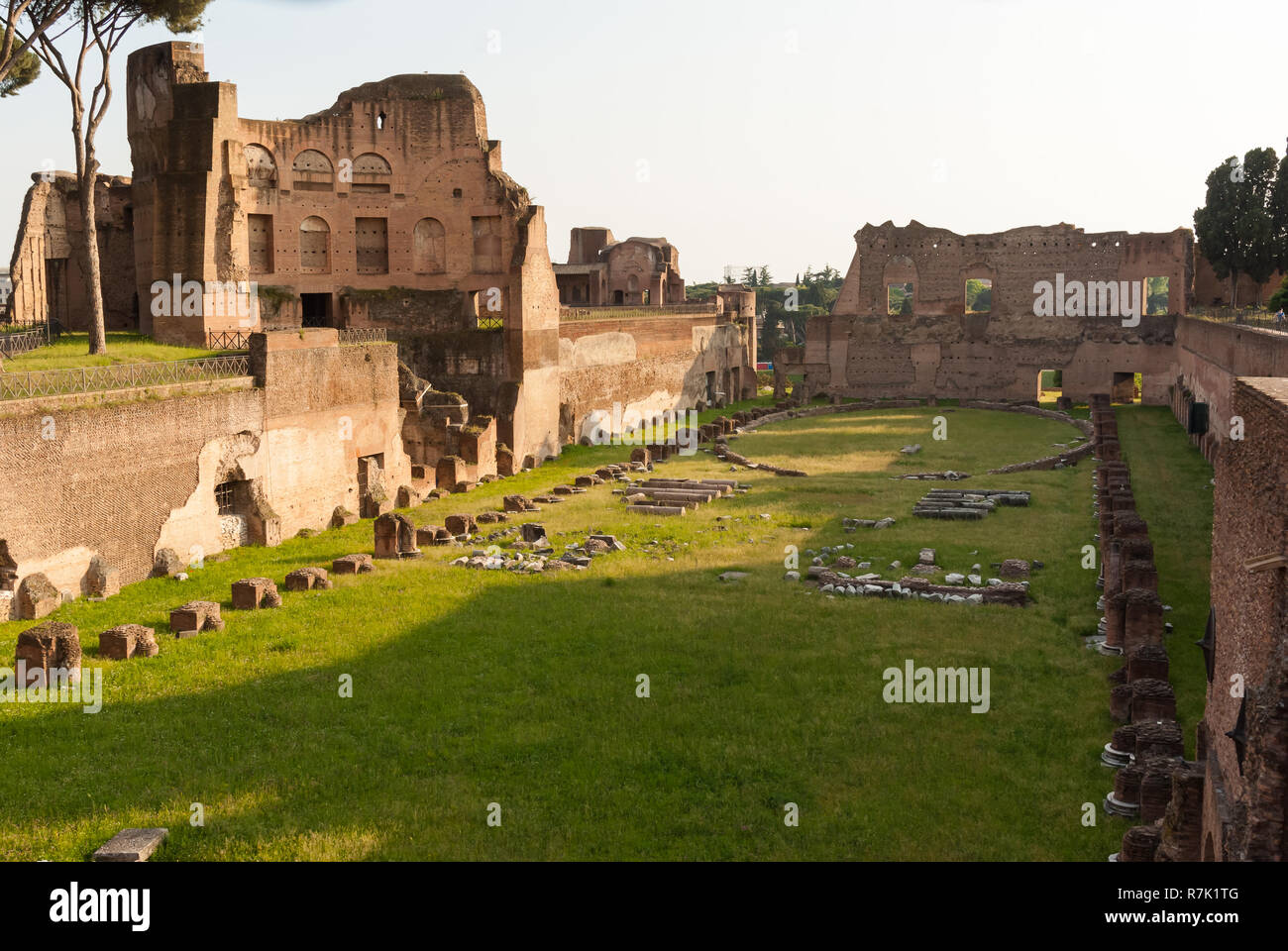 Ancient Roman ruins of the Imperial Palace, at Palatine Hill, Rome ...