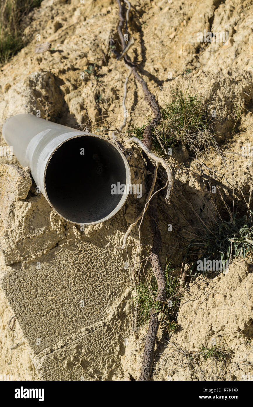 PVC rain pipe on a wall Stock Photo - Alamy