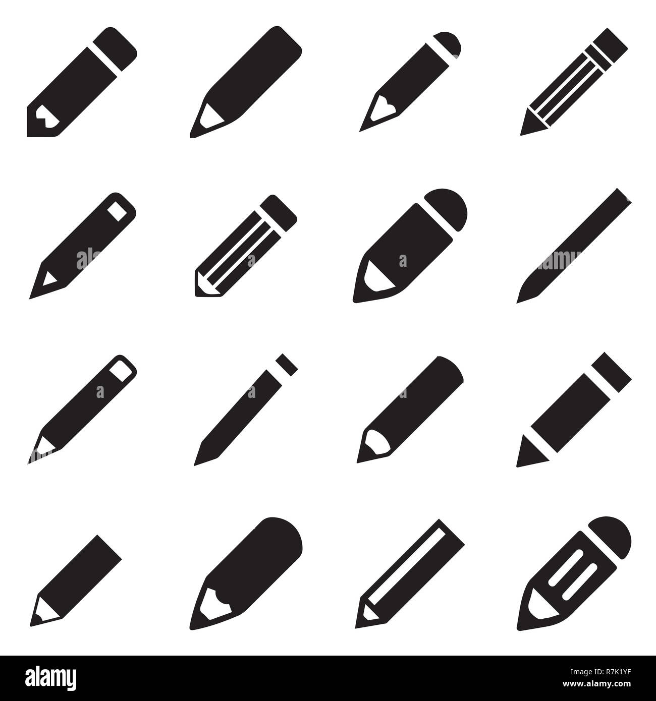 Pencil Icon Vector Perfect Black Stock Photo - Alamy