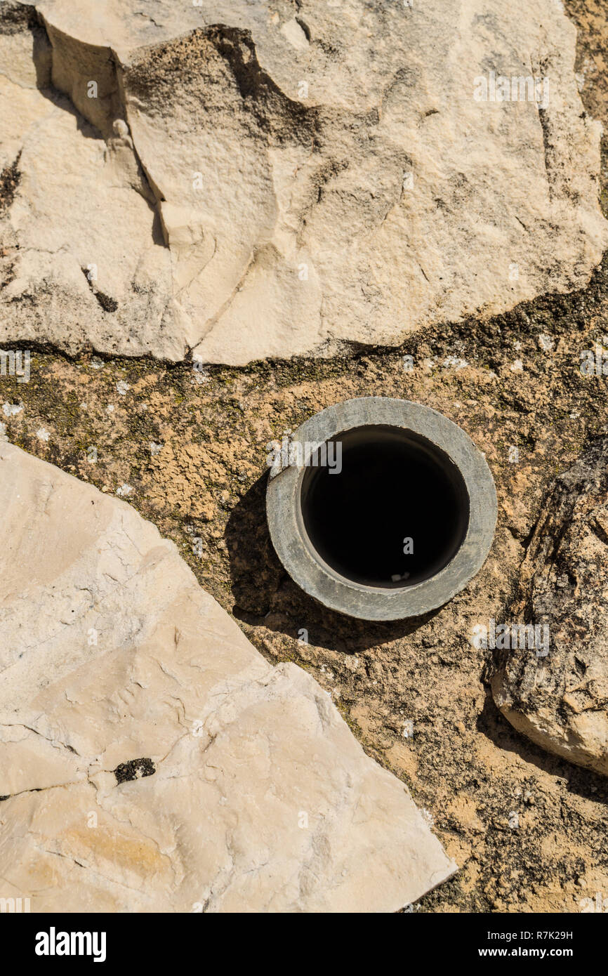 PVC rain pipe on a wall Stock Photo - Alamy