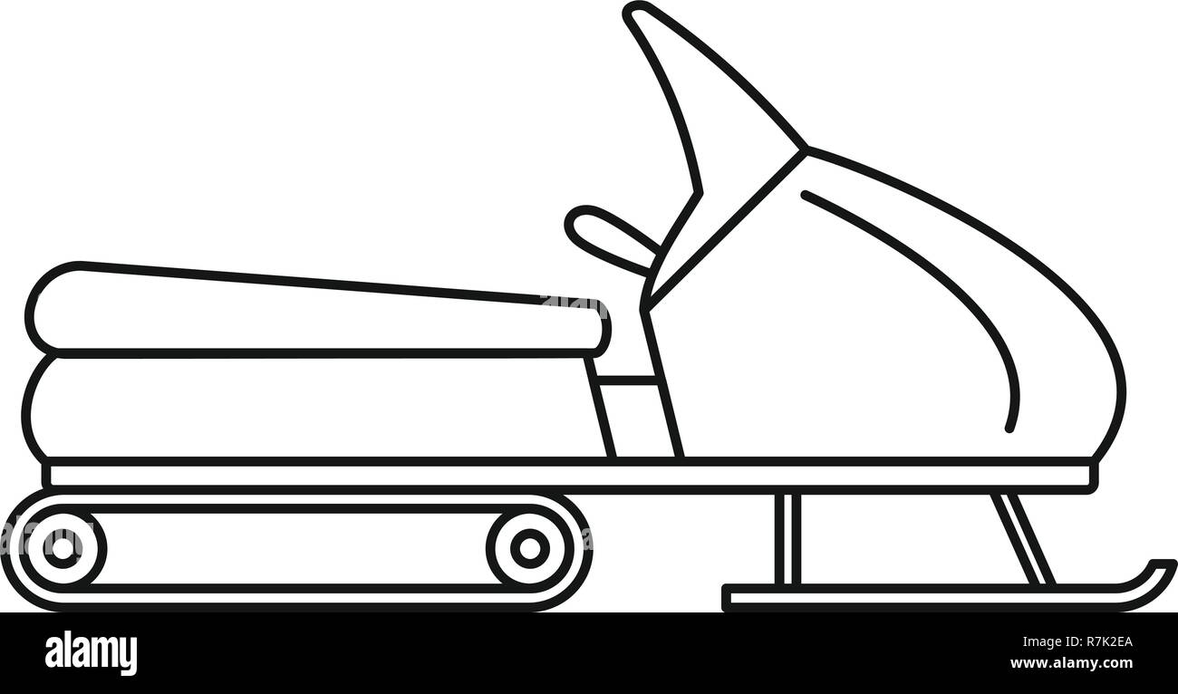 Santa snowmobile icon. Outline santa snowmobile vector icon for web ...