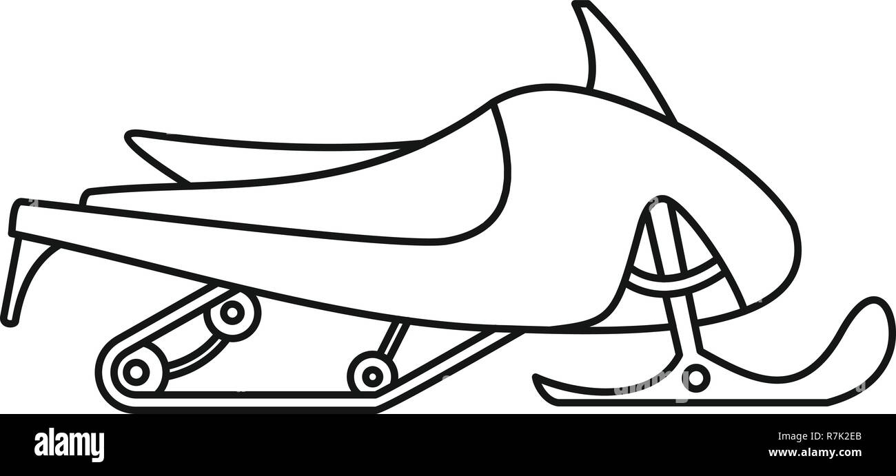 Small snowmobile icon. Outline small snowmobile vector icon for web ...