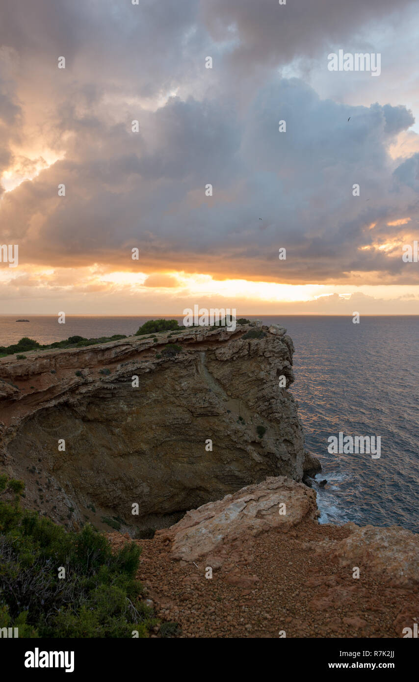 Sunrise in the Cap Martinet on the island of Ibiza, Spain Stock Photo ...