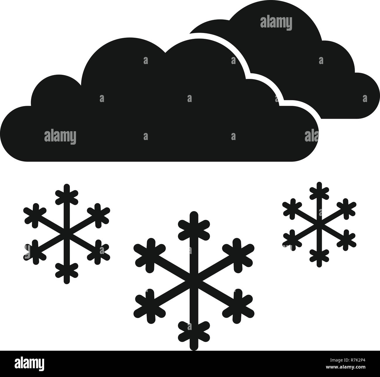 Snow cloud icon. Simple illustration of snow cloud vector icon for web ...