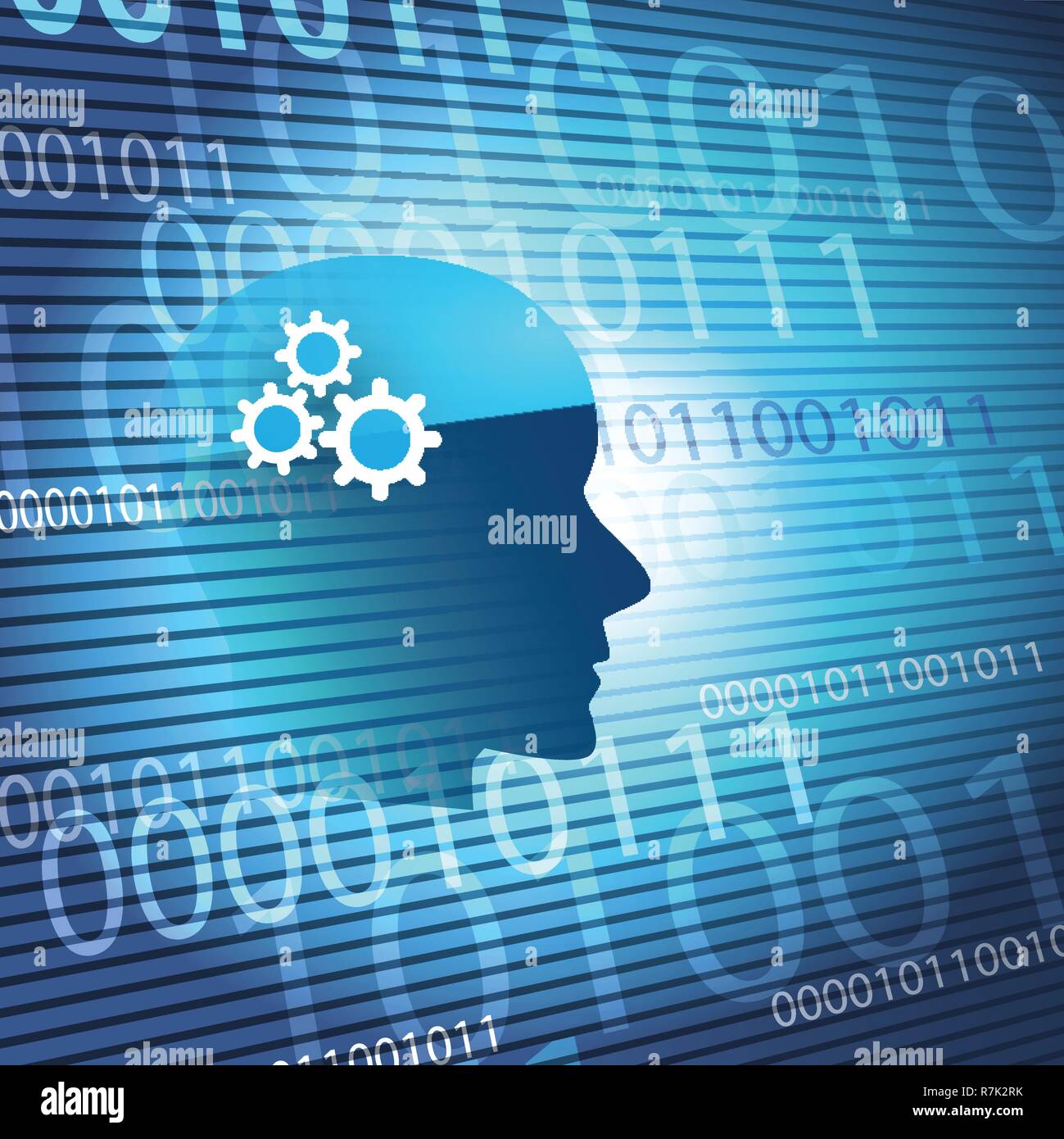 Modern Style Futuristic Machine and Deep Learning, Artificial Intelligence Design Concept with ...