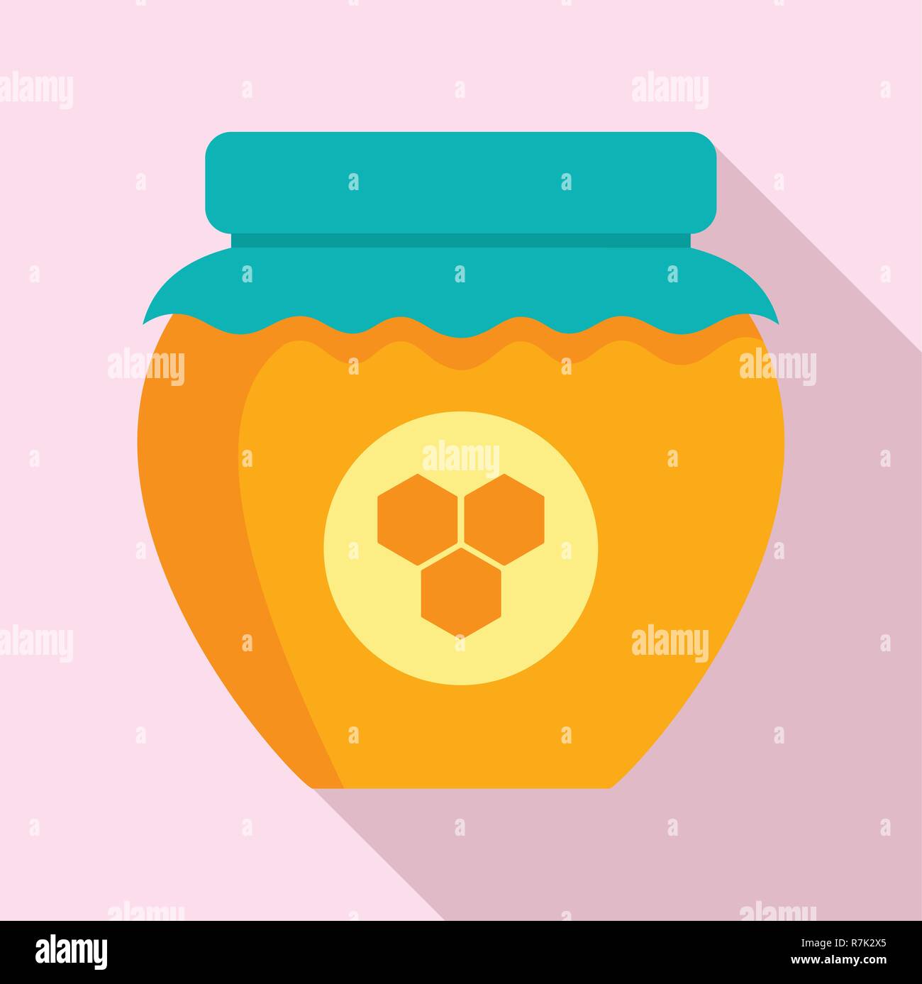 Honey jar icon. Flat illustration of honey jar vector icon for web design Stock Vector Image ...