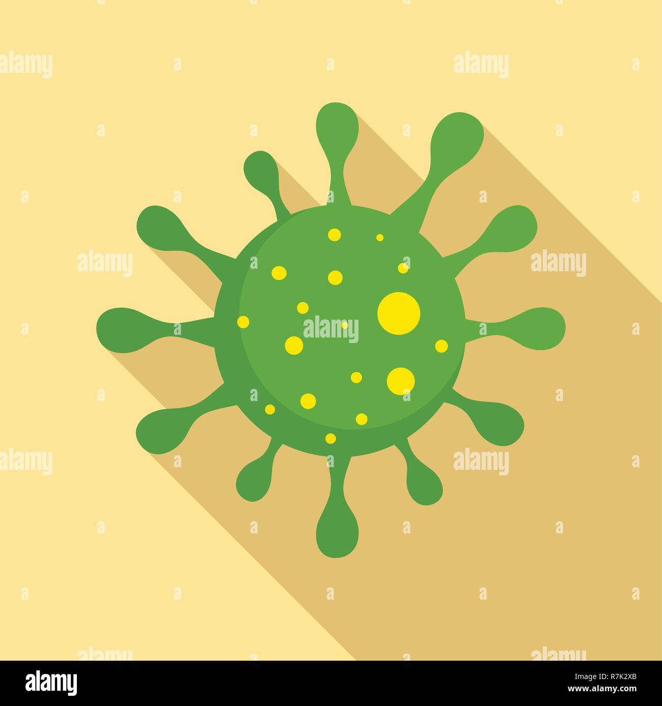 Green bacteria icon. Flat illustration of green bacteria vector icon ...