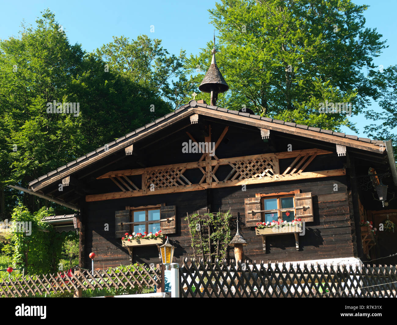 Haus im bayerischen Stil, Ramsau, Berchtesgadener Land, Oberbayern ...