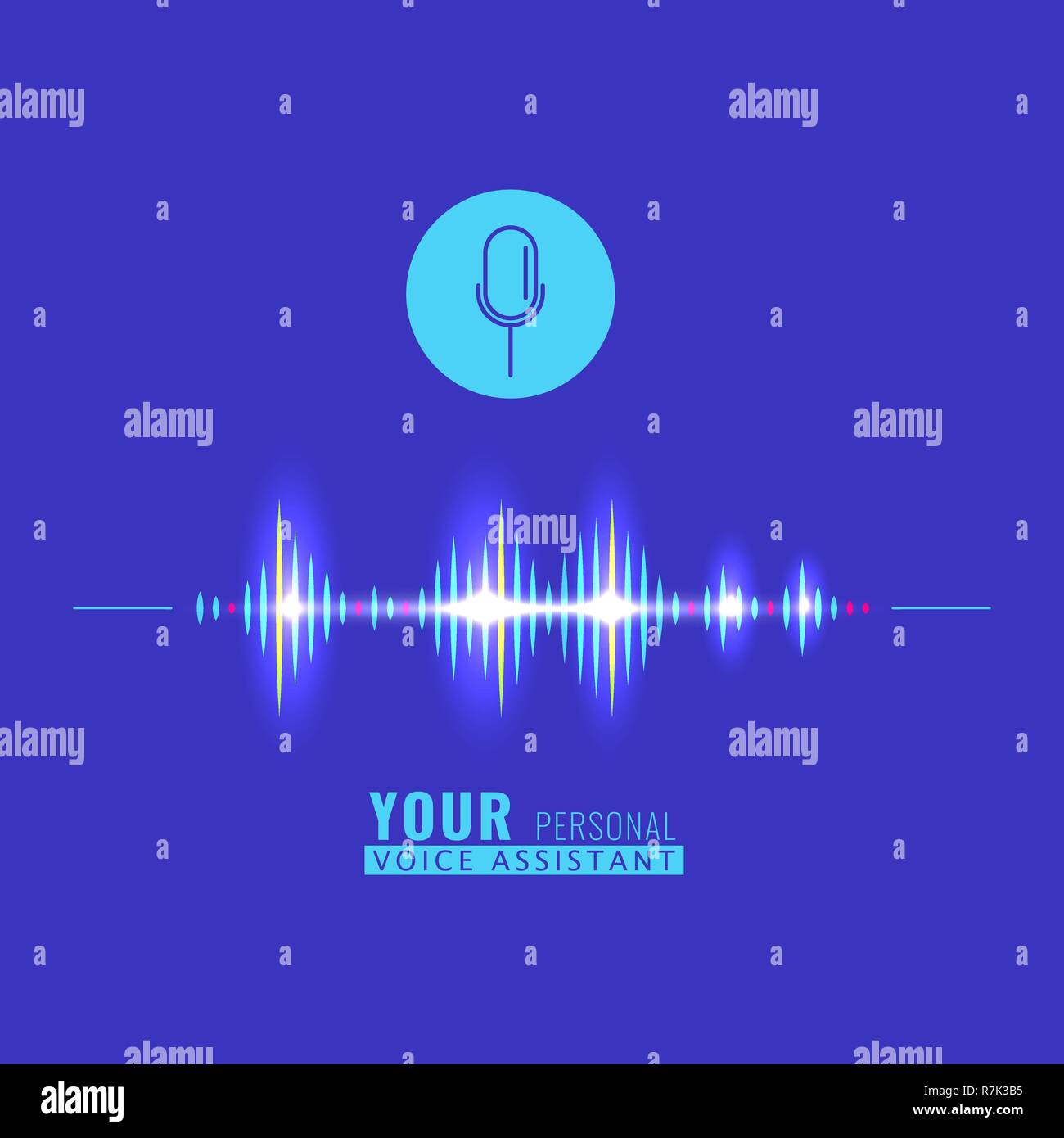 Sound wave for Personal assistant and voice recognition concept. Vector ...