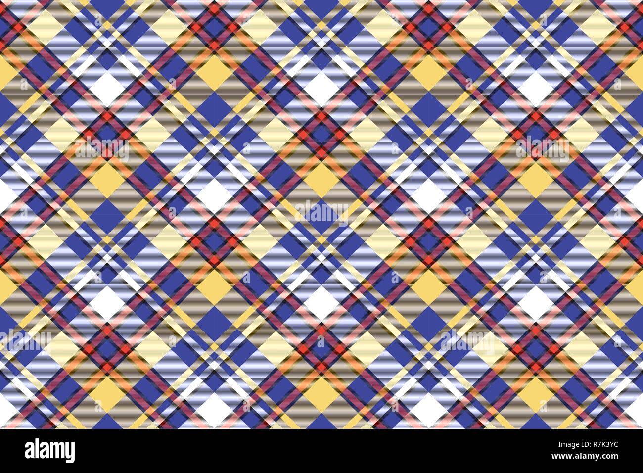 Tartan plaid pattern in blue and yellow. Print fabric texture seamless ...