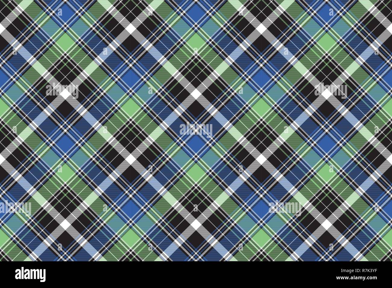 Tartan plaid pattern in green and blue. Print fabric texture seamless ...