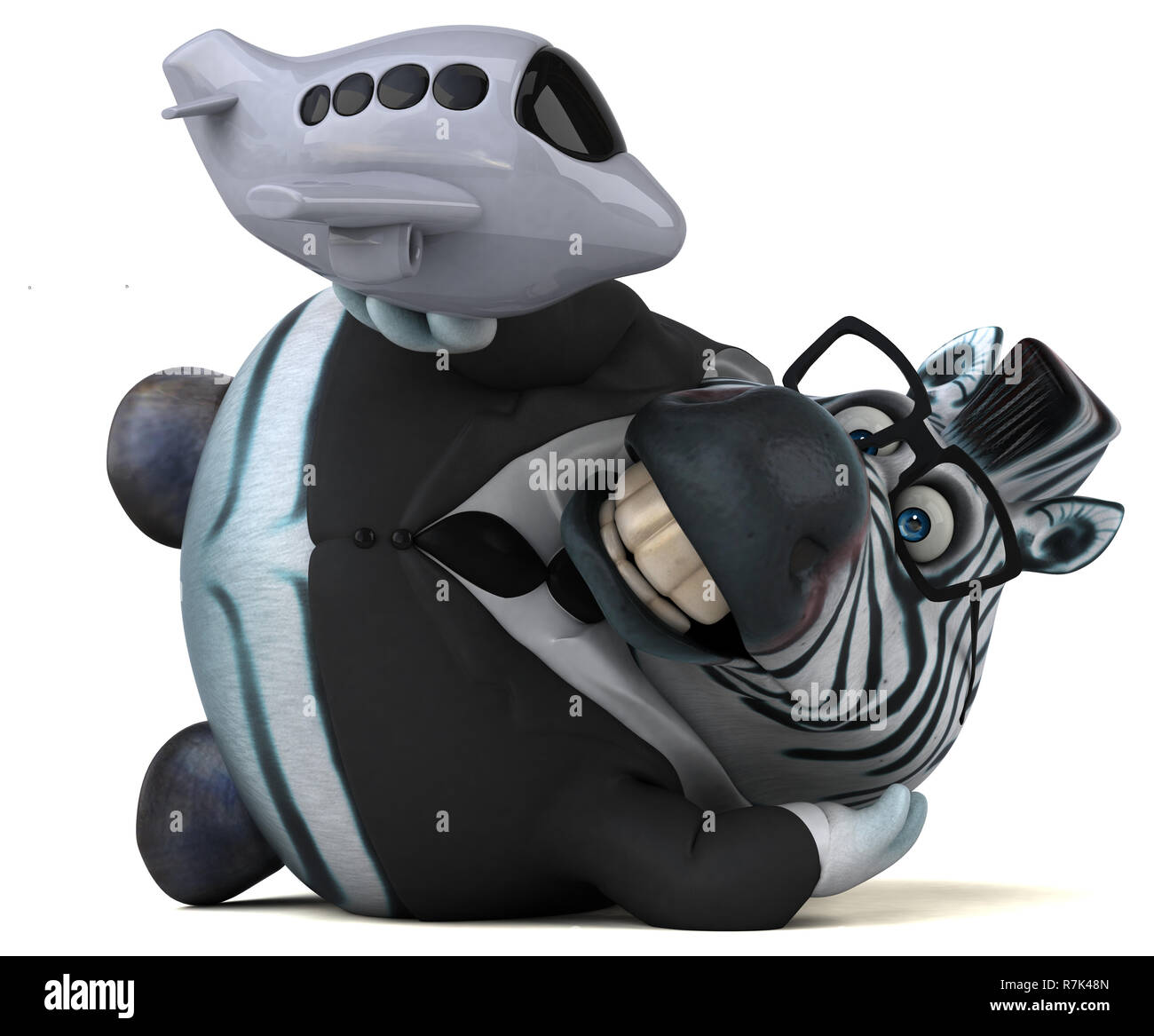 Fun zebra - 3D Illustration Stock Photo - Alamy