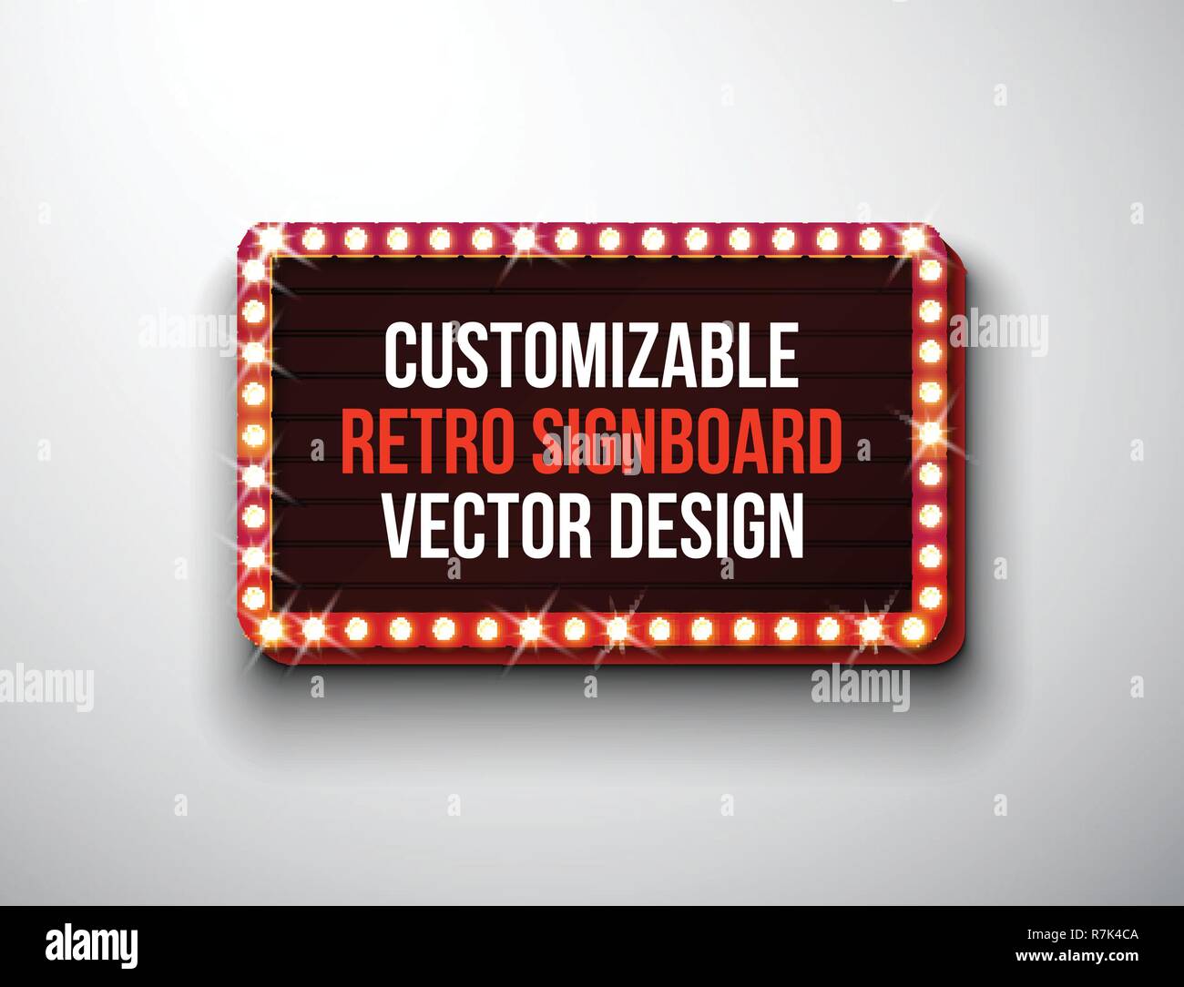 Vector retro signboard or lightbox illustration with customizable ...